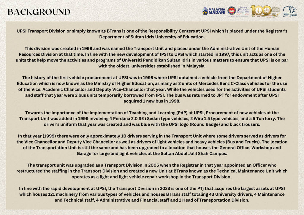 BACKGROUND – UPSI | Transportation Division